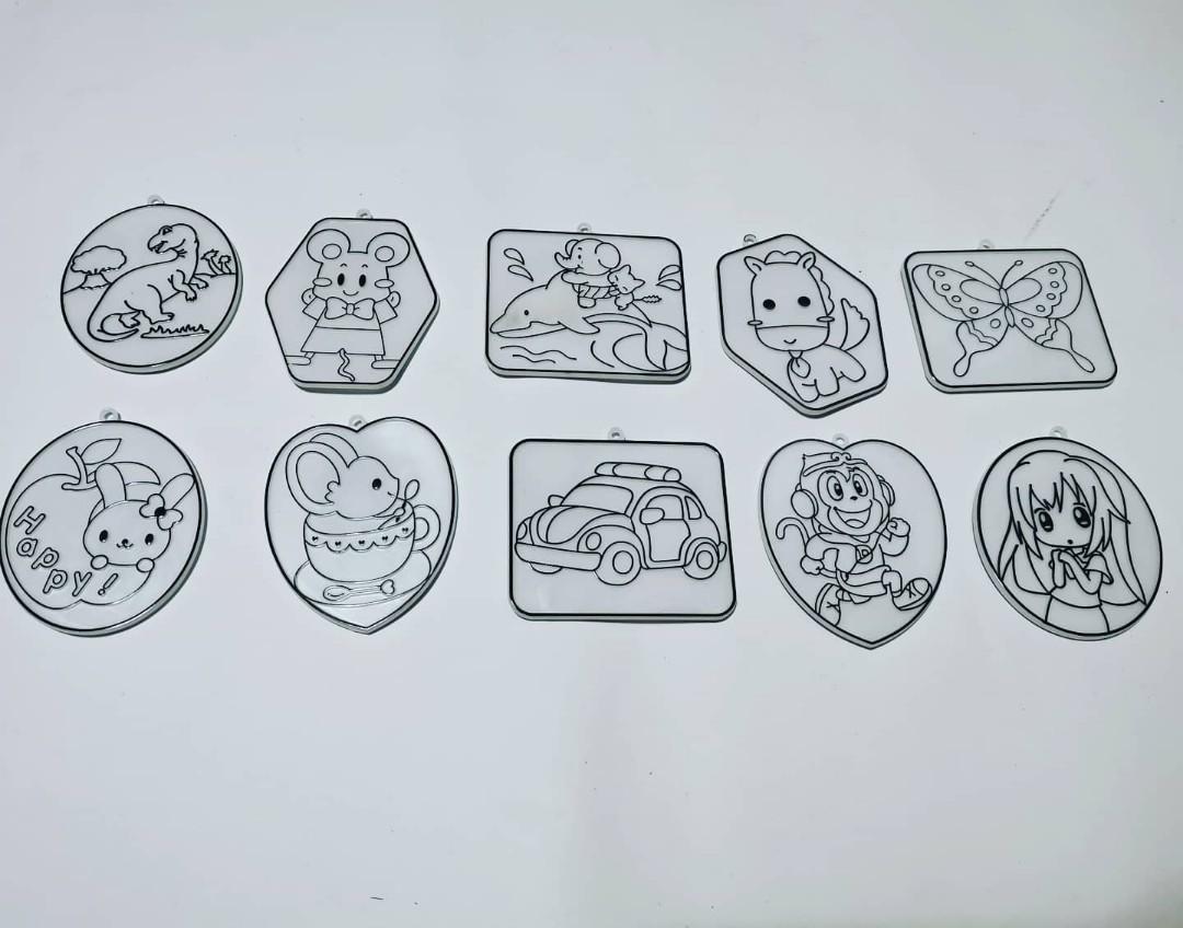 Dual-sided Key chain Colouring Set, Hobbies & Toys, Stationery & Craft ...