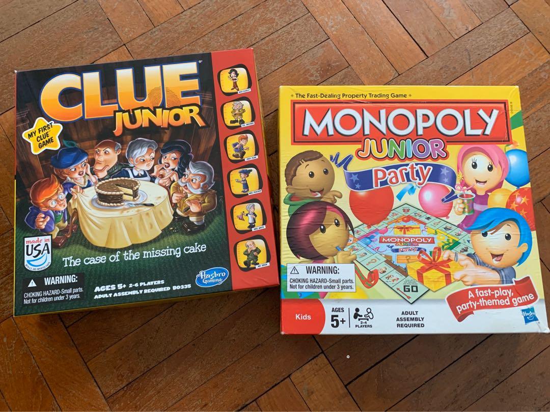 Monopoly and Clue Junior BoardGame Bundle, Hobbies & Toys, Toys & Games ...