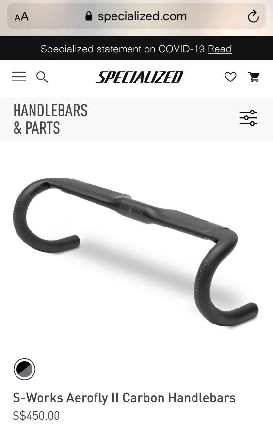 Specialized S-Works Aero fly II Carbon handle bar, Sports Equipment ...