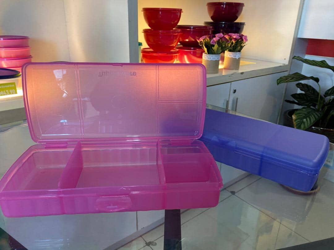#ILuvPoslaju Tupperware pink or purple sandwich keeper plus lunch box 1 ...