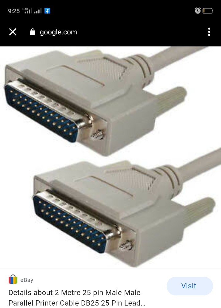 25 pins printer cable, Computers & Tech, Office & Business Technology ...