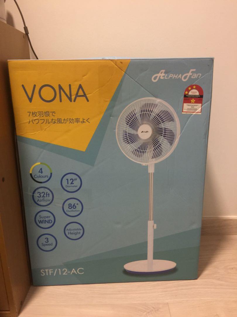 Alpha Vona 12” Standing Fan, Furniture & Home Living, Lighting & Fans ...