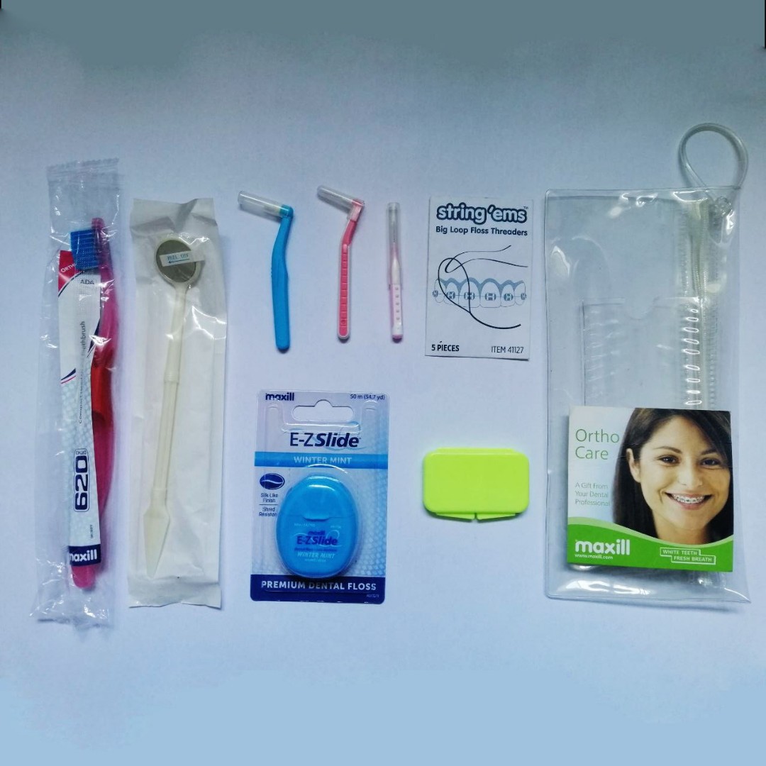 Orthodontic kit Oral Care tooth brush Interdental floss dental, Health ...