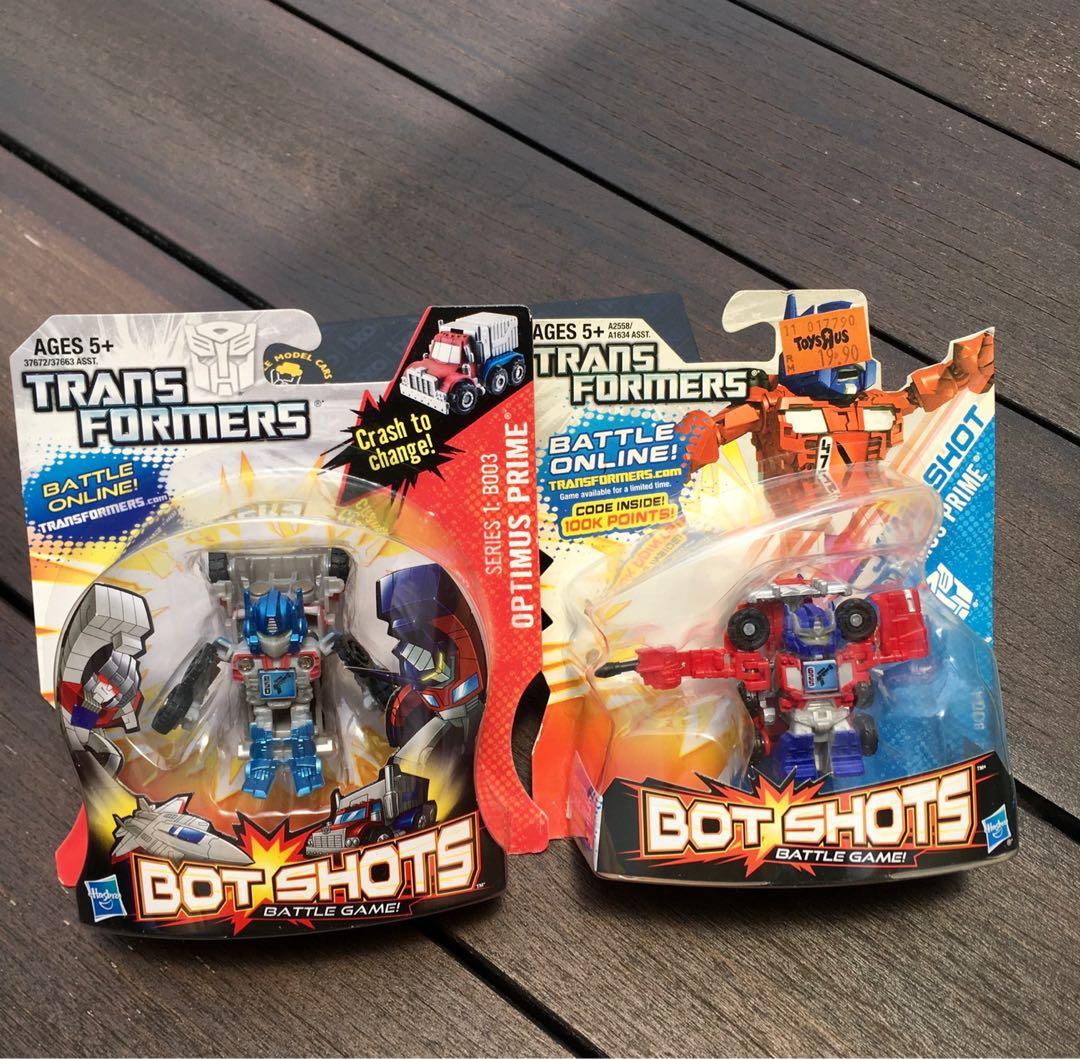 Transformers Bot Shots Battle Game Figures - Optimus Prime x2, Hobbies ...