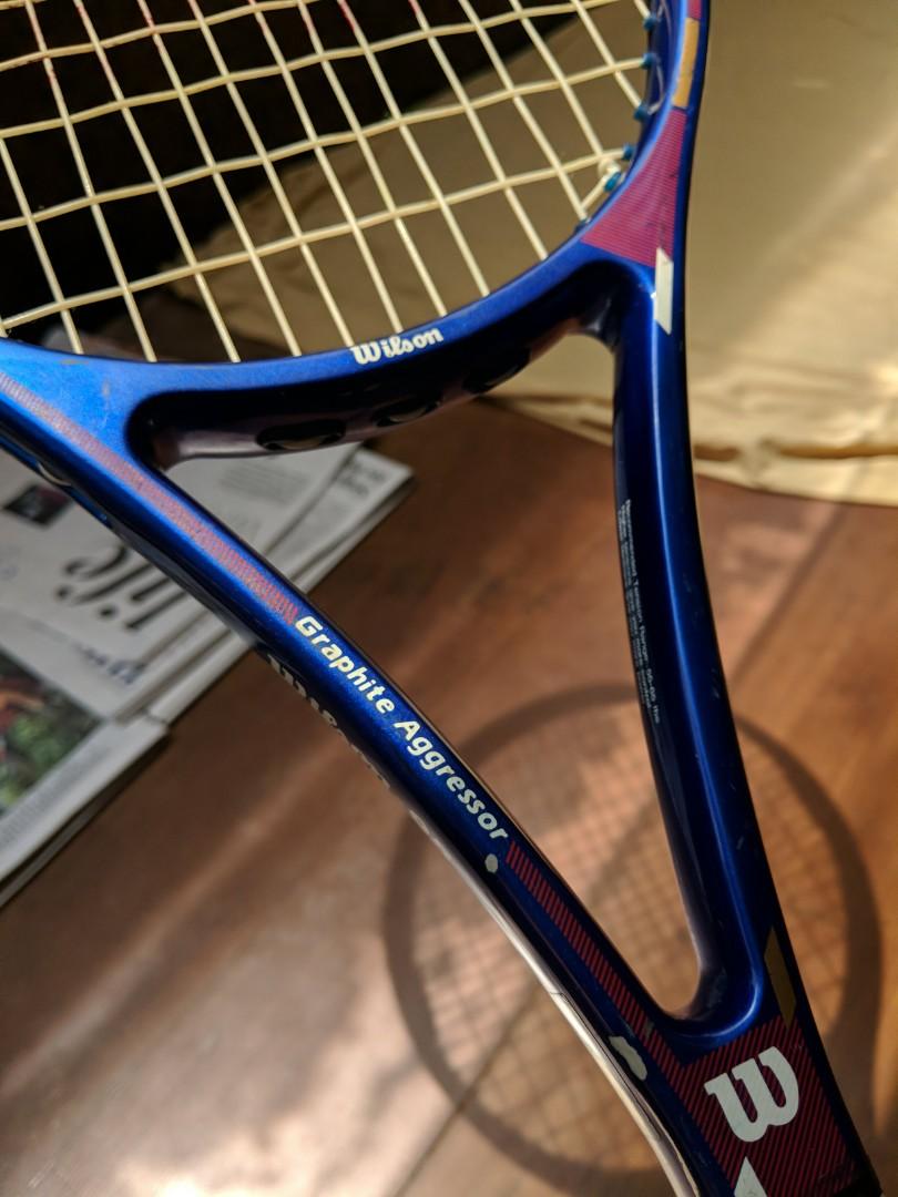 Wilson Graphite Aggressor 95 Tennis Racket, Sports Equipment, Sports ...