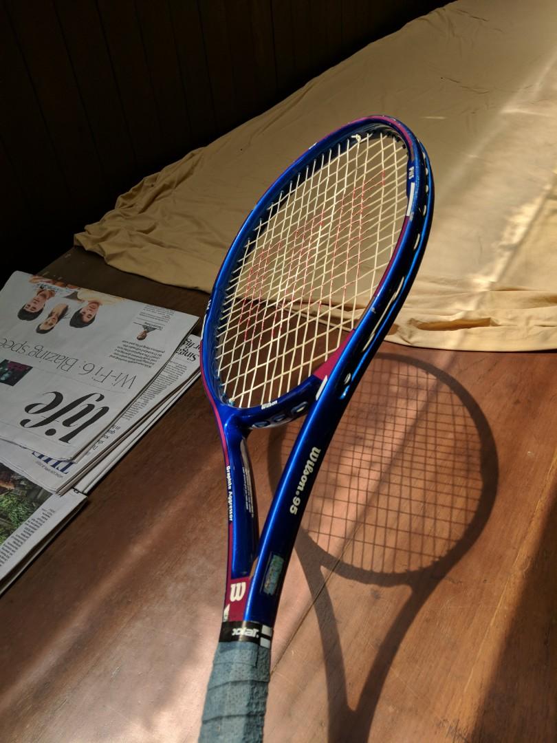 Wilson Graphite Aggressor 95 Tennis Racket, Sports Equipment, Sports ...