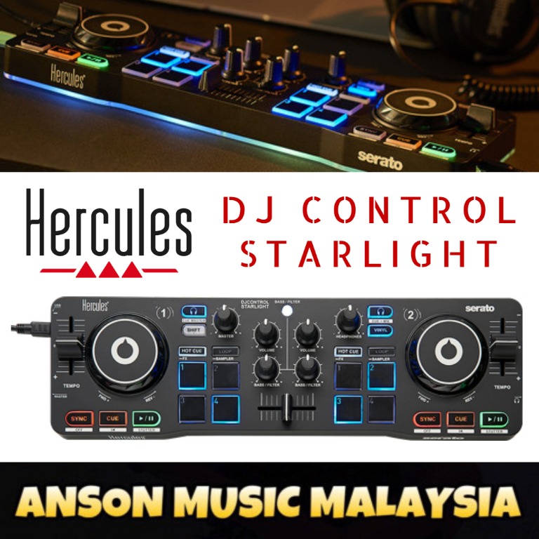 Hercules DJ Control Starlight w/Serato DJ Lite Software, Hobbies & Toys ...