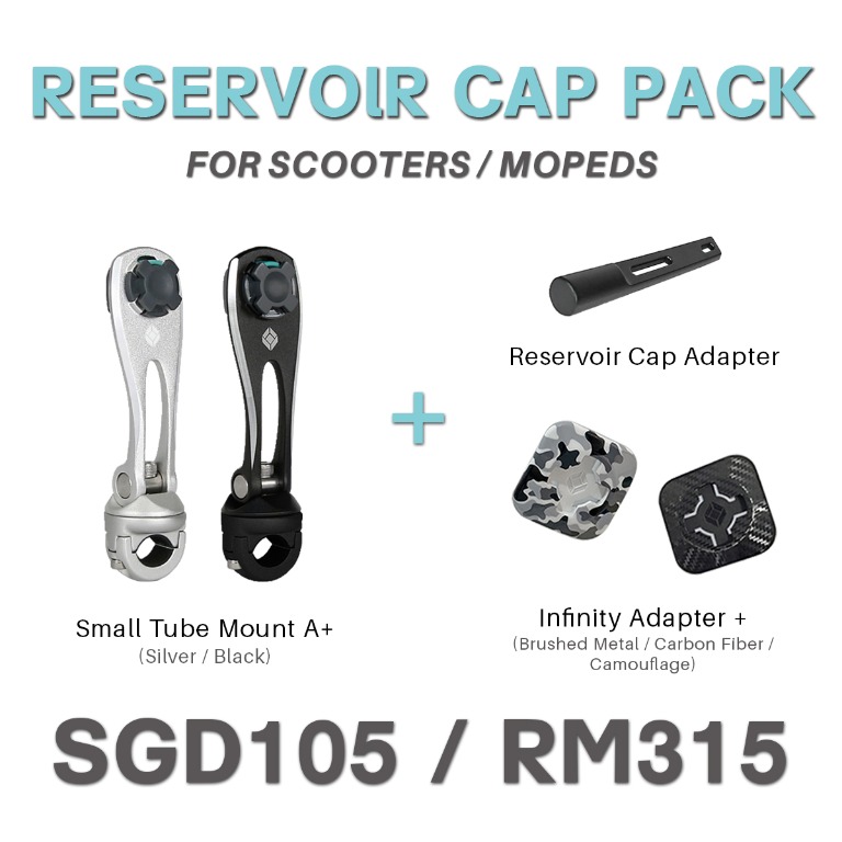 X-GUARD Motorcycle Small Tube Mount with Reservoir Cap Adapter for ...