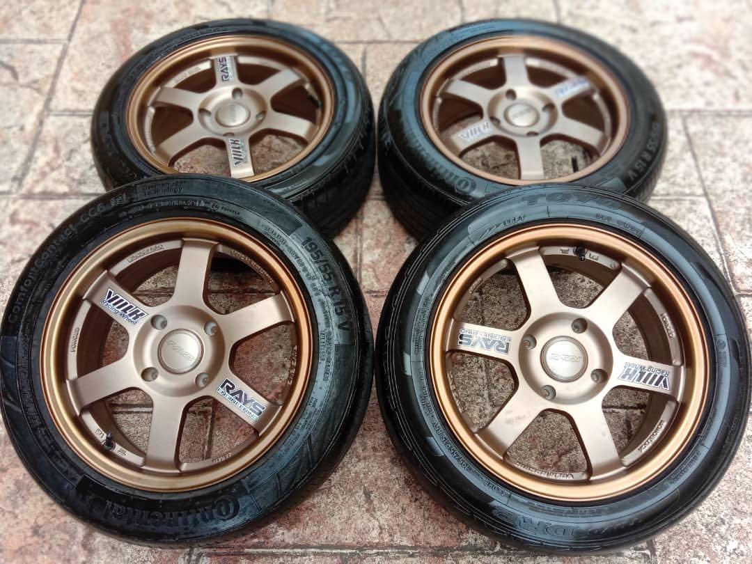 Sport Rim TE37 15x7jj pcd114, Auto Accessories on Carousell