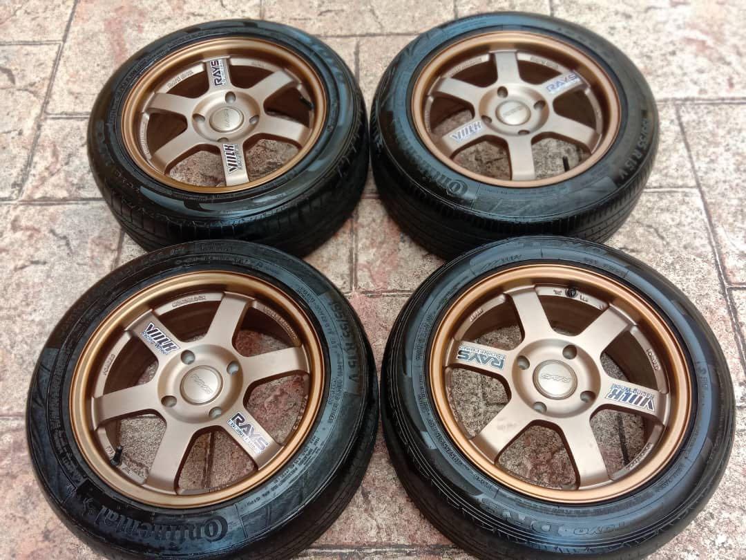 Sport Rim TE37 15x7jj pcd114, Auto Accessories on Carousell