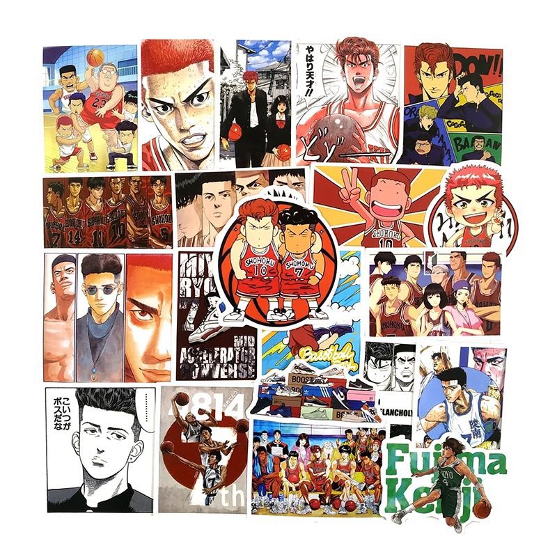 (Stickers) 50pc Slam Dunk Japanese Sports Basketball Anime Manga Series ...