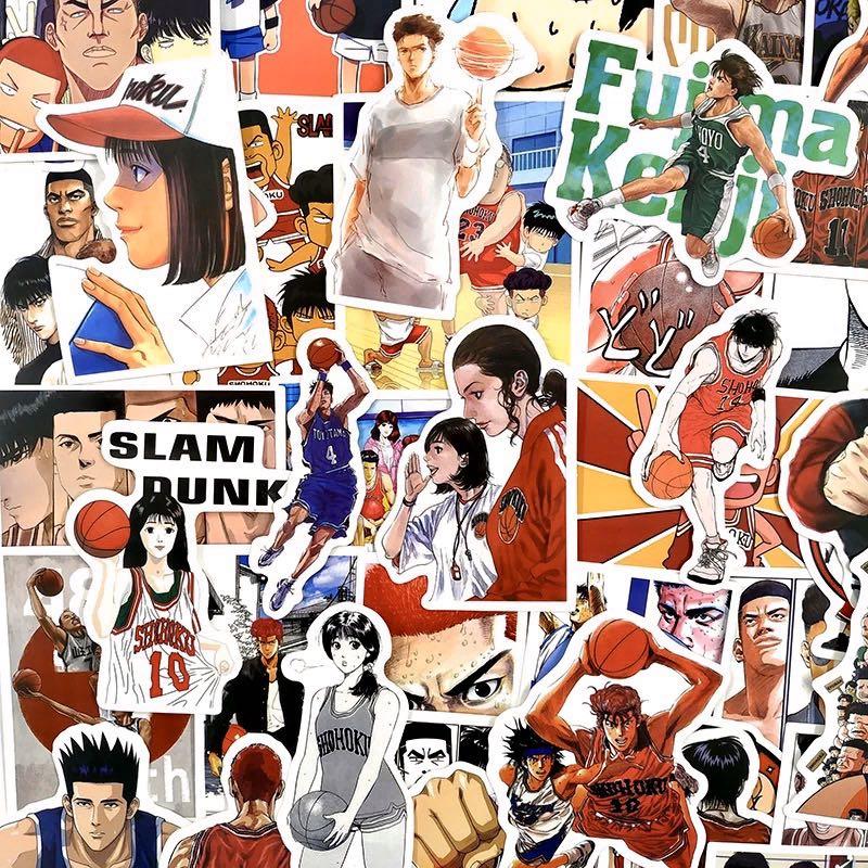 (Stickers) 50pc Slam Dunk Japanese Sports Basketball Anime Manga Series ...