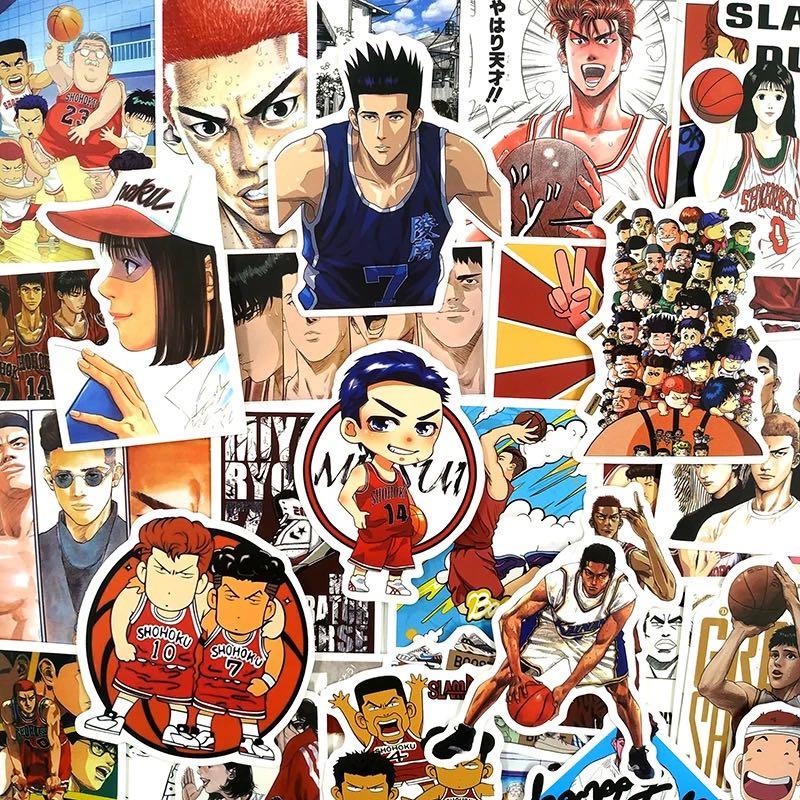 (Stickers) 50pc Slam Dunk Japanese Sports Basketball Anime Manga Series ...