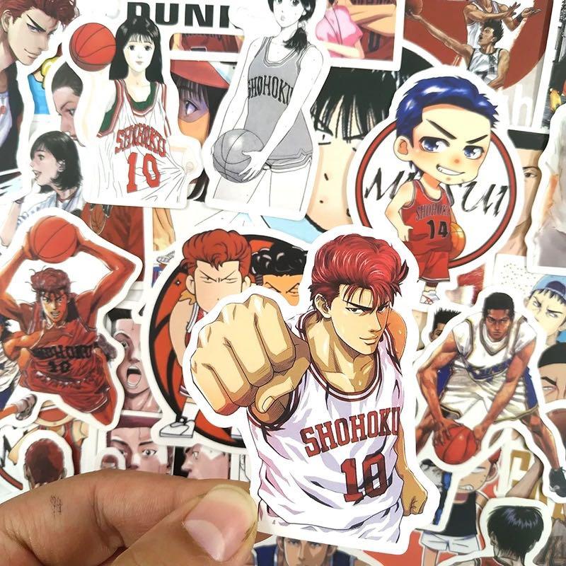 (Stickers) 50pc Slam Dunk Japanese Sports Basketball Anime Manga Series ...