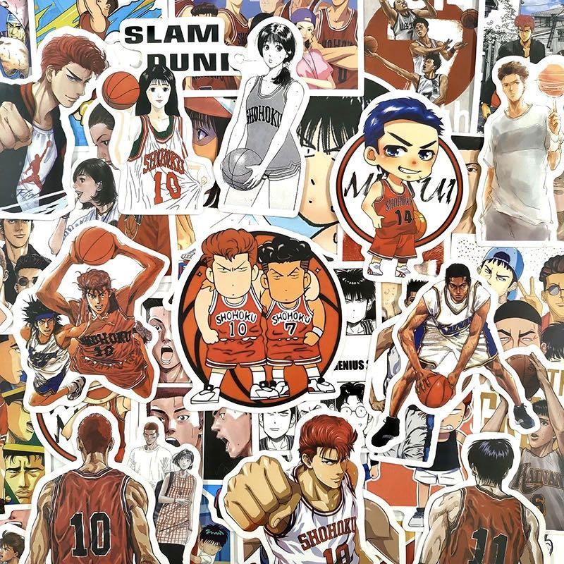 (Stickers) 50pc Slam Dunk Japanese Sports Basketball Anime Manga Series ...