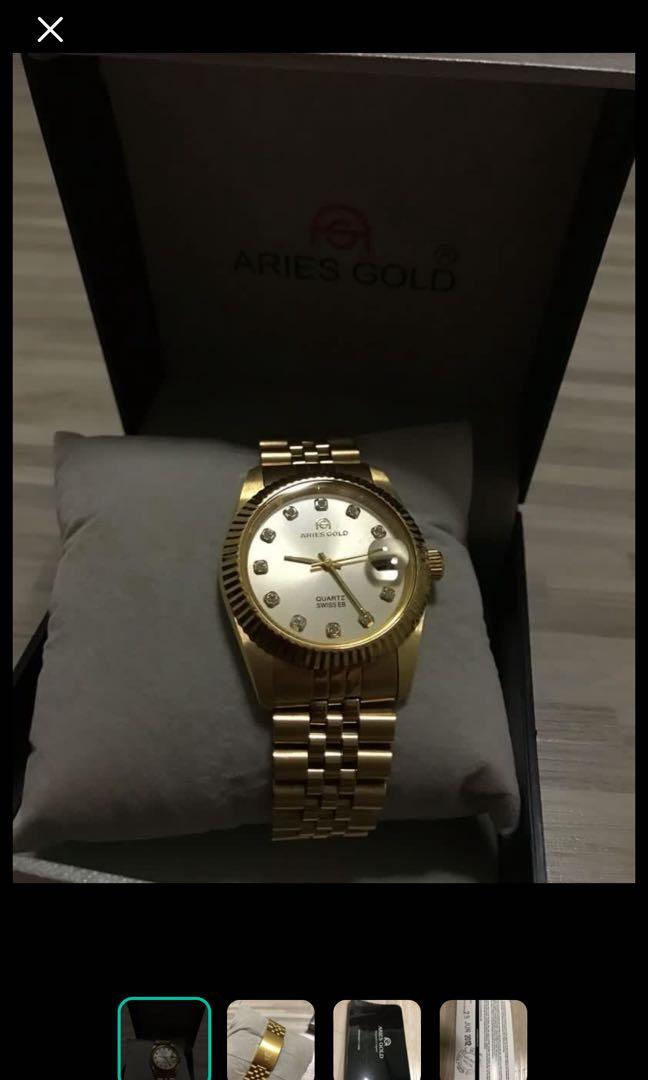 Aries Gold Vintage Quartz Swiss EB watch on Carousell