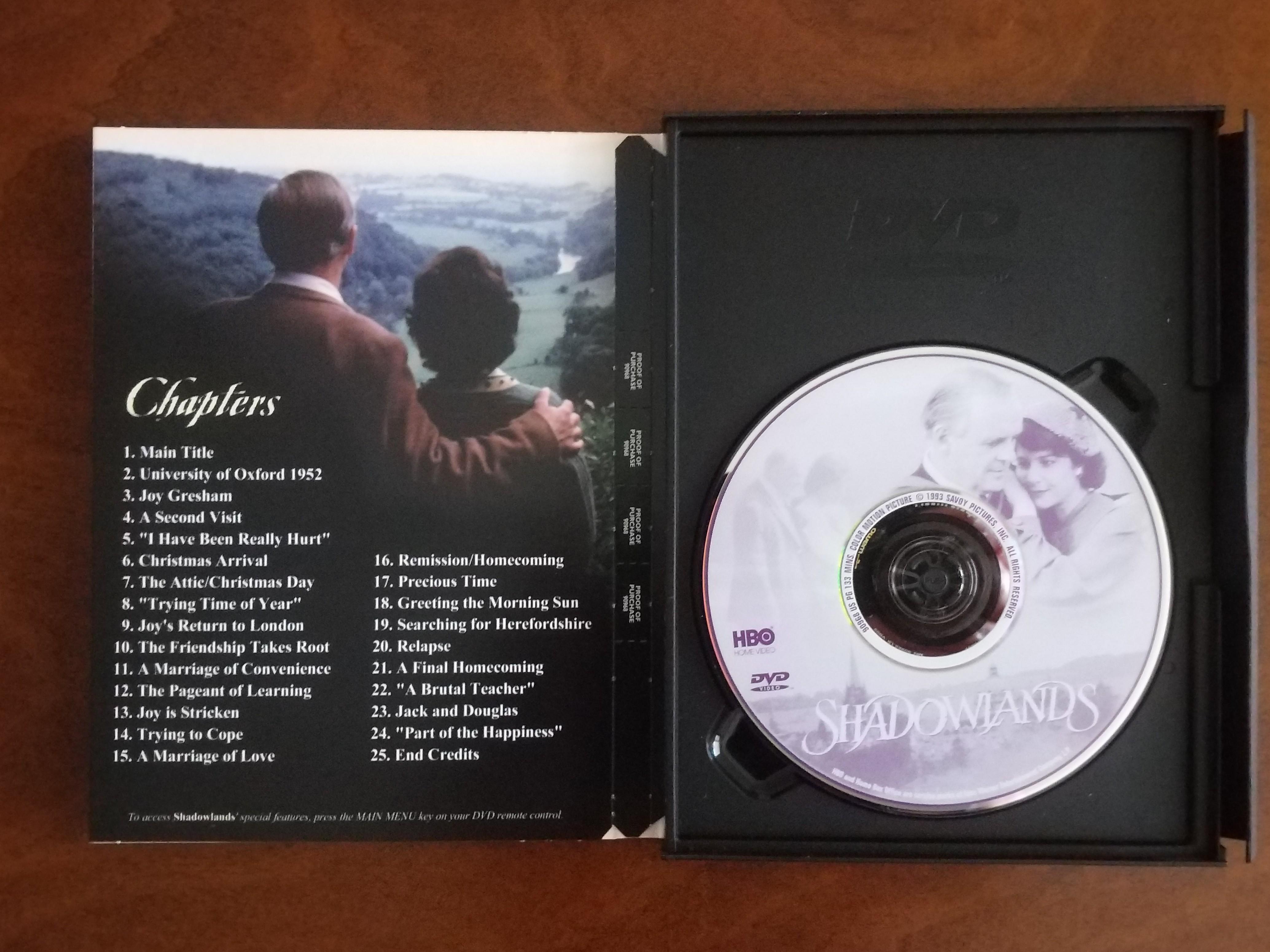 Shadowlands (1993) DVD, Hobbies & Toys, Music & Media, CDs & DVDs on ...