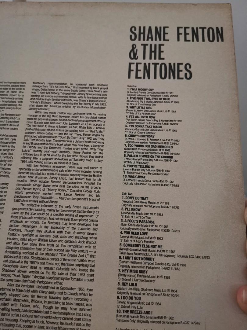 Shane Fenton & The fentones vinyl lp record, Hobbies & Toys, Music ...