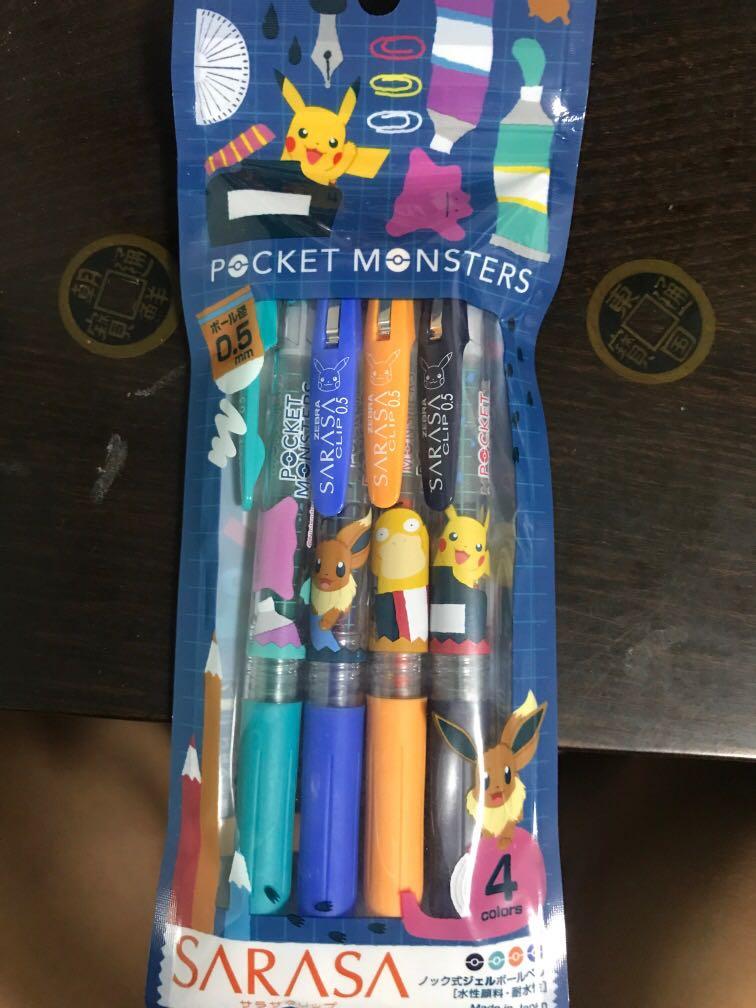 Zebra Sarasa Pokemon 4 colours, Hobbies & Toys, Stationery & Craft ...