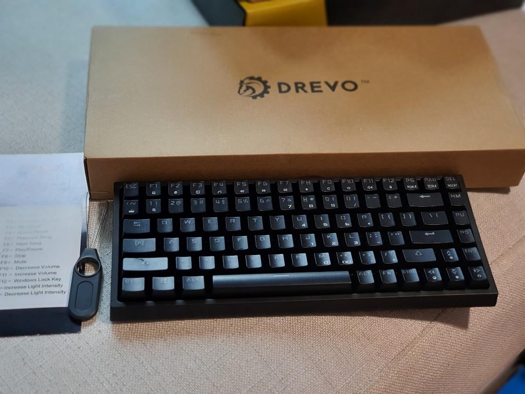 (697) DREVO Gramr 84 Key Rainbow Backlit Mechanical Gaming Keyboard USB ...