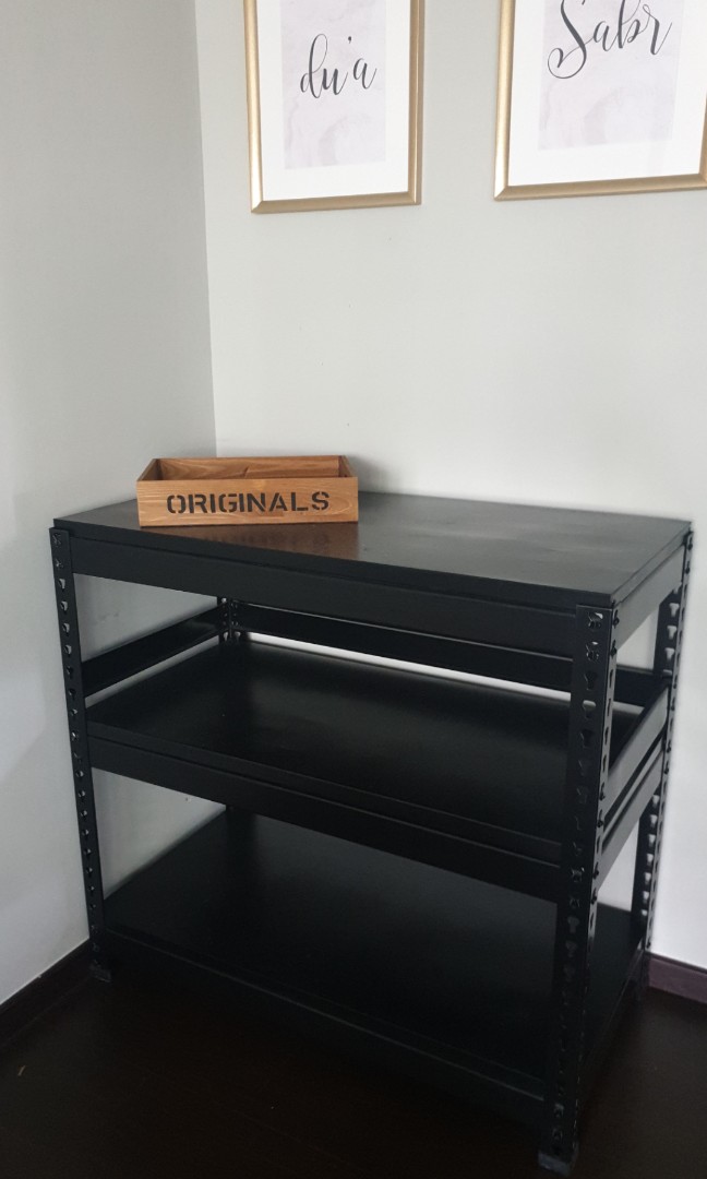 Black Metal Rack/Shelving, Furniture & Home Living, Furniture, Shelves ...