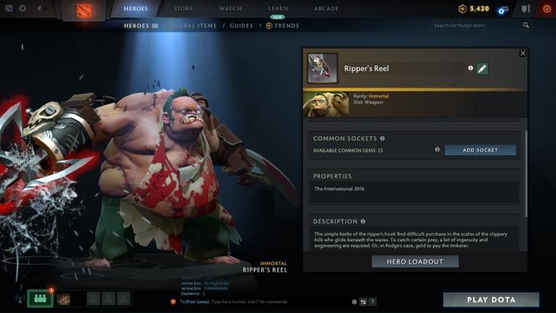 Dota 2 Pudge Ripper Reel, Video Gaming, Gaming Accessories, Game Gift ...