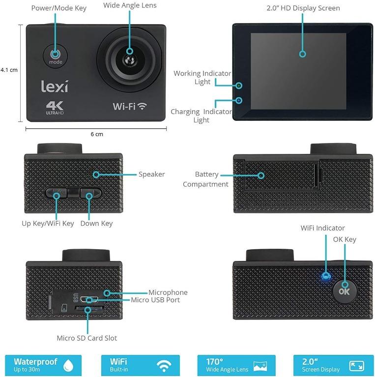 B. Lexi 4K Ultra HD Action Camera, Photography, Cameras on Carousell