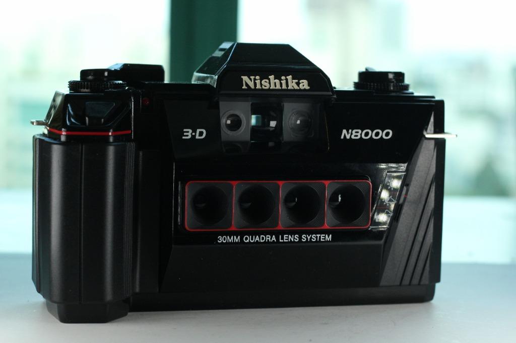 Nishika N8000 35mm Quadrascopic Stereo 3D Camera [****404] /w National PE 202S Flash Gun ...