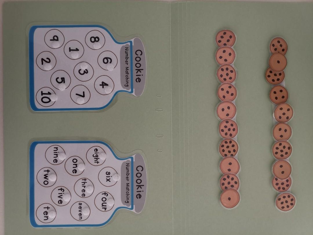 Numbers Matching Cookies Folder Task, Babies & Kids, Baby Nursery ...
