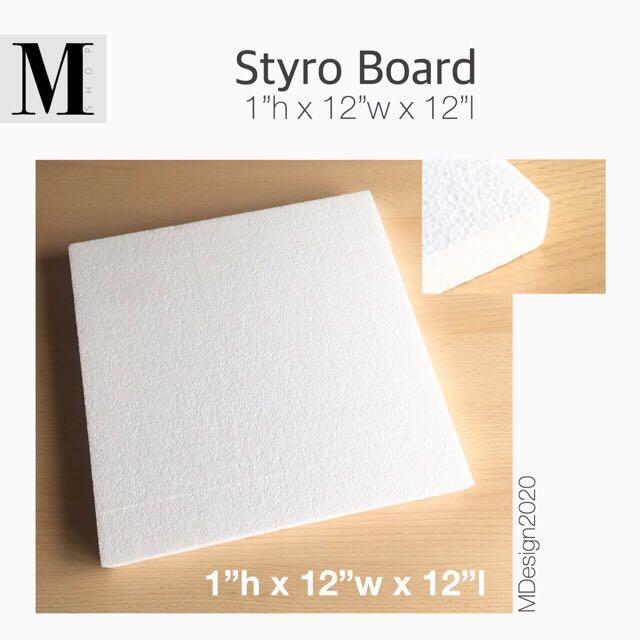 Styro Board, 12”x12” z1”, Hobbies & Toys, Stationary & Craft, Craft ...