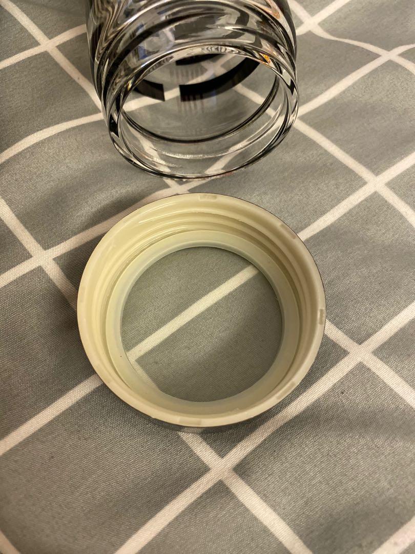 Typo Glass Drink Bottle with Daiso Water Bottle Carrier, Everything ...