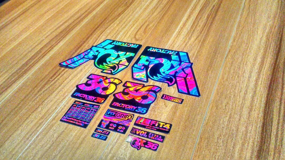 Fox 36 Grip2 Oil Slick Custom Color fork Decals, Sports Equipment ...