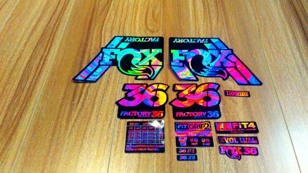 Fox 36 Grip2 Oil Slick Custom Color fork Decals, Sports Equipment ...