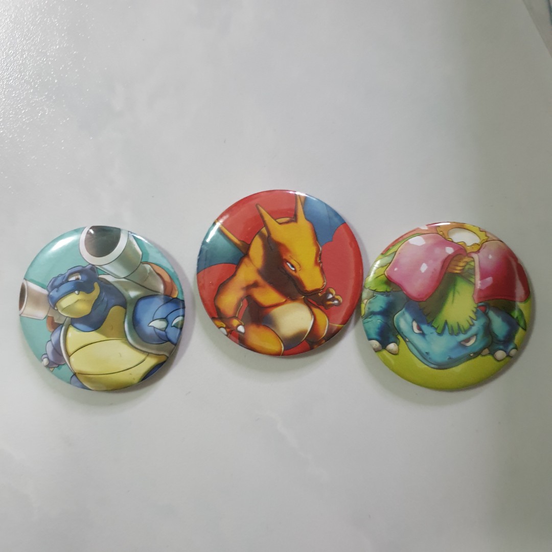 Pokemon Gen 1 Starters Badge / Pins, Hobbies & Toys, Toys & Games on ...