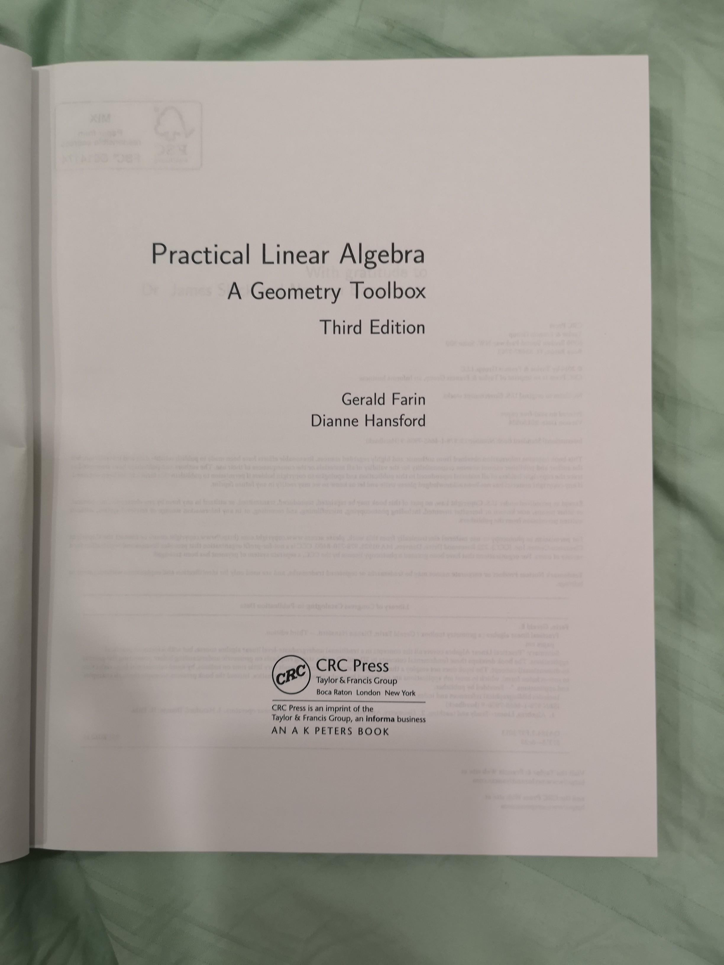 Practical Linear Algebra: A Geometry Toolbox 3rd edition, Hobbies ... Practical Linear Algebra: A Geometry Toolbox 3rd edition, Hobbies ...
