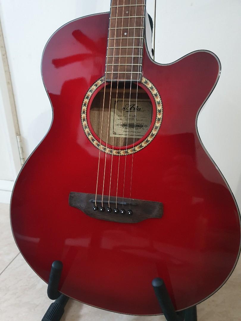 ARIA RED ACOUSTIC GUITAR, Hobbies & Toys, Music & Media, Musical ...