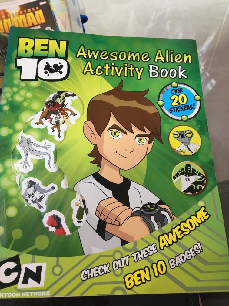 Ben 10 activity book 貼紙, 興趣及遊戲, 書本 & 文具, 小說及非小說 - Carousell