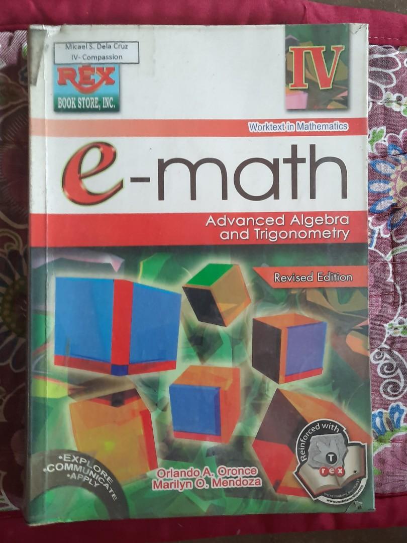 e-Math Advanced Algebra and Trigonometry by Oronce Mendoza, Hobbies ...