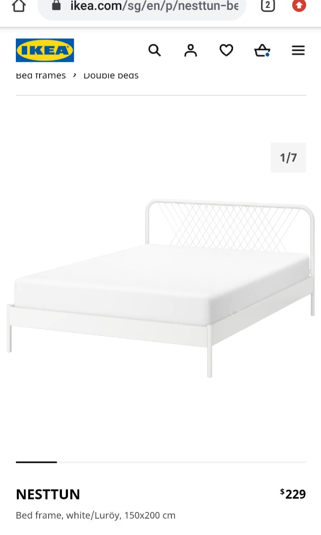 Ikea Nesttun Queen Size Bed Frame, Furniture & Home Living, Furniture, Bed Frames & Mattresses ...
