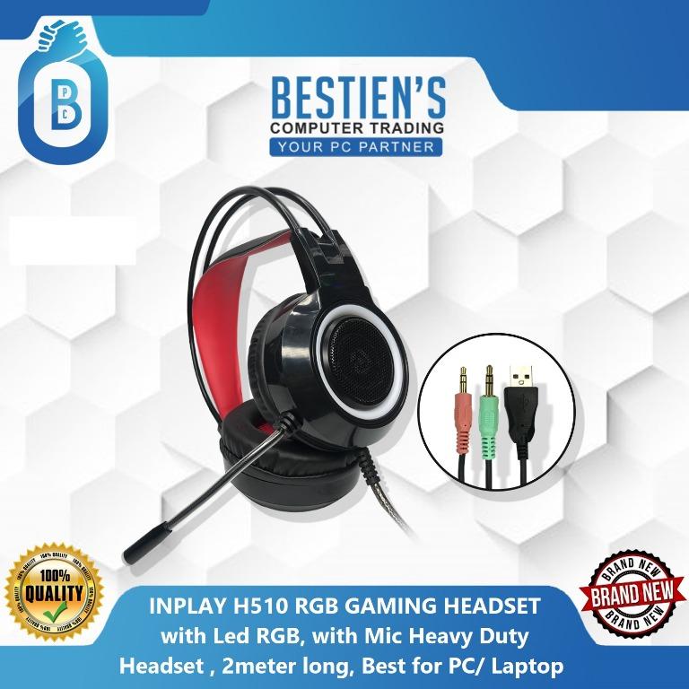INPLAY H510 RGB GAMING HEADSET with Led RGB, with Mic Heavy Duty ...
