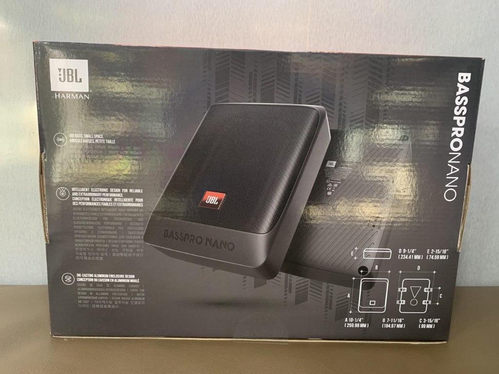 JBL BassPro Nano Compact Powered Subwoofer 6"x8" sub and 100-watt amp ...