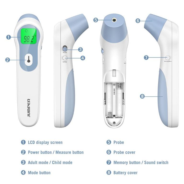 JUMPER Digital Thermometer - Non Contact/Infrared for Baby with Dual ...