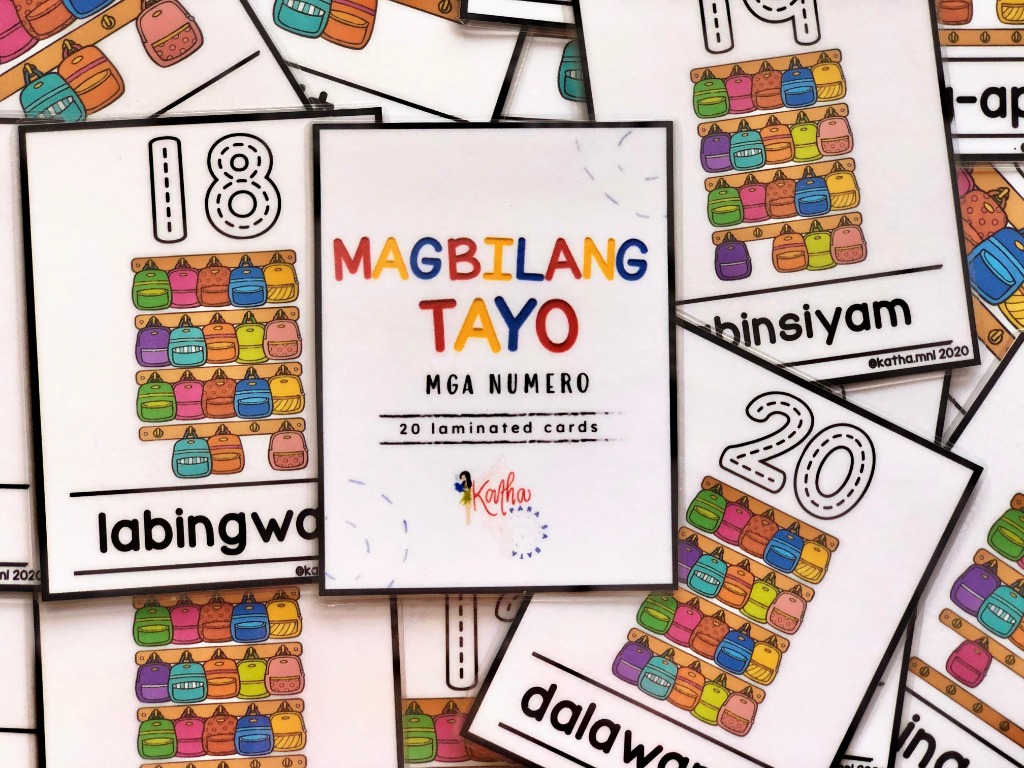 Magbilang Tayo Laminated Back to Back Flashcards, Babies & Kids, Baby ...