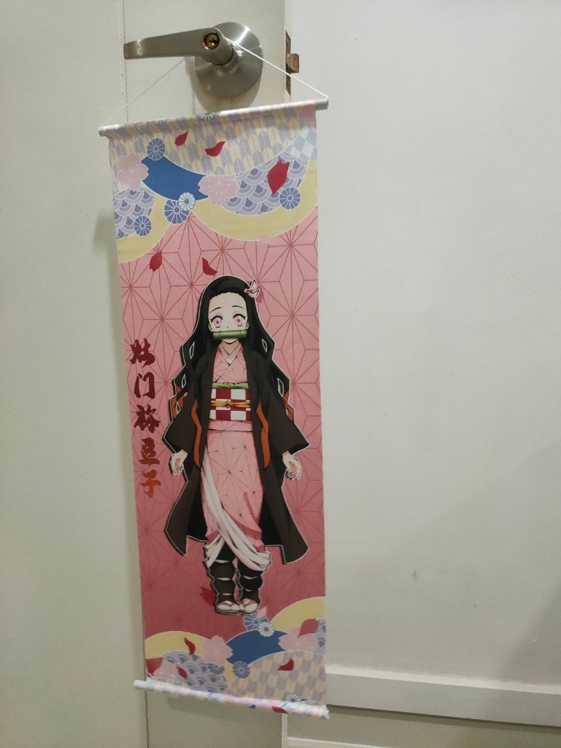 Nezuko panel scroll silk fabric cloths Demon slayer Kimetsu no Yaiba ...
