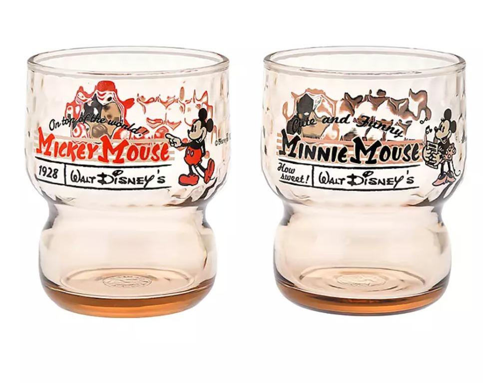 (PO) Mickey & Friends Cup Stacking Vintage Diner Glass Set, Furniture ...