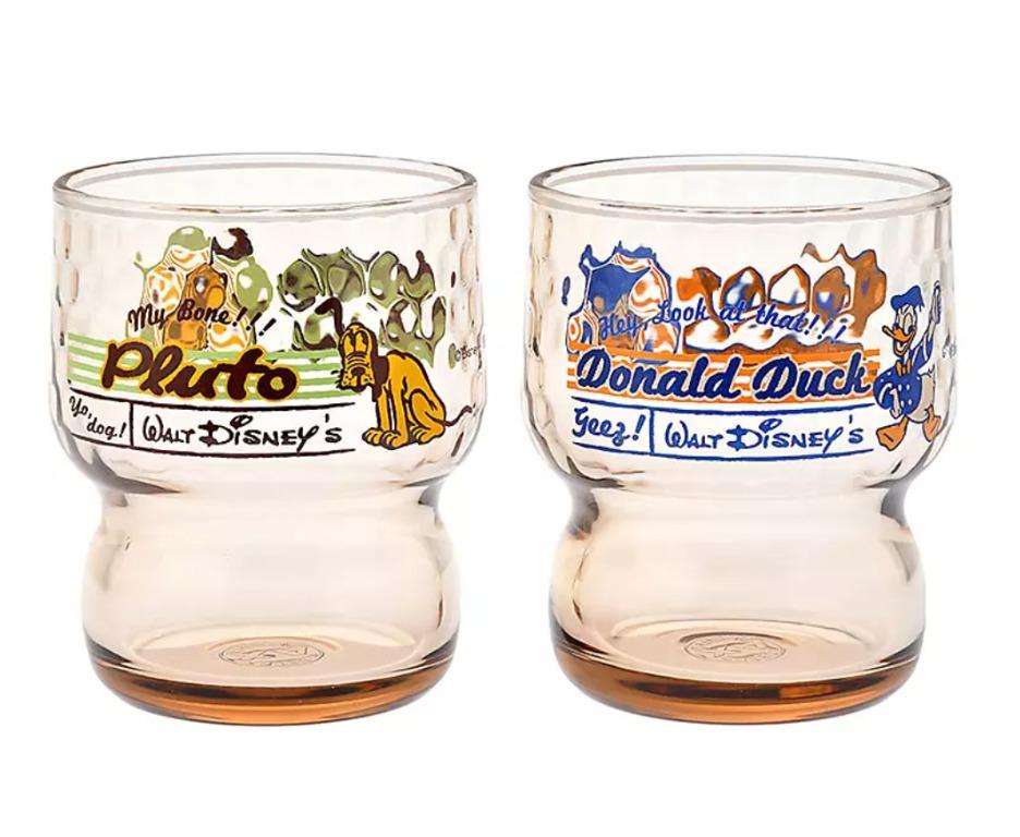 (PO) Mickey & Friends Cup Stacking Vintage Diner Glass Set, Furniture ...