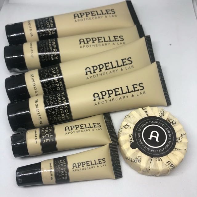 Appelles Travel Set - shampoo, conditioner, body wash, lotion, soap ...