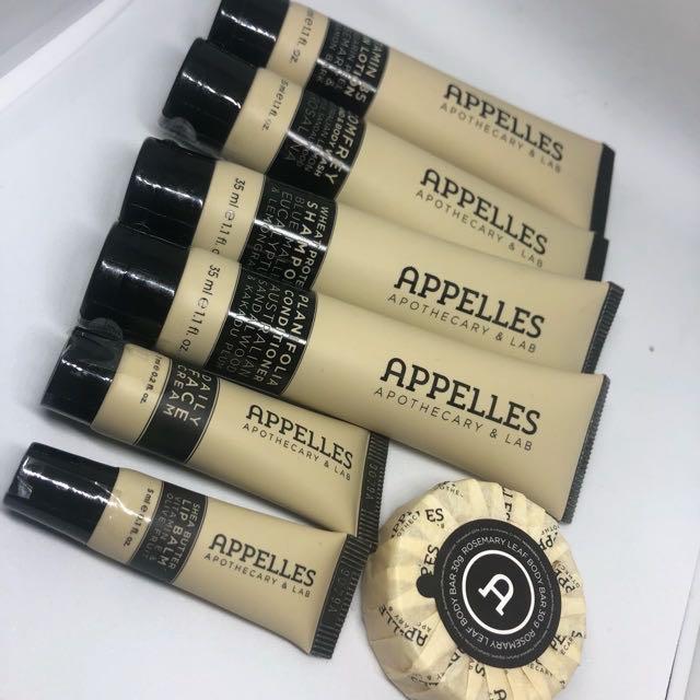 Appelles Travel Set - shampoo, conditioner, body wash, lotion, soap ...