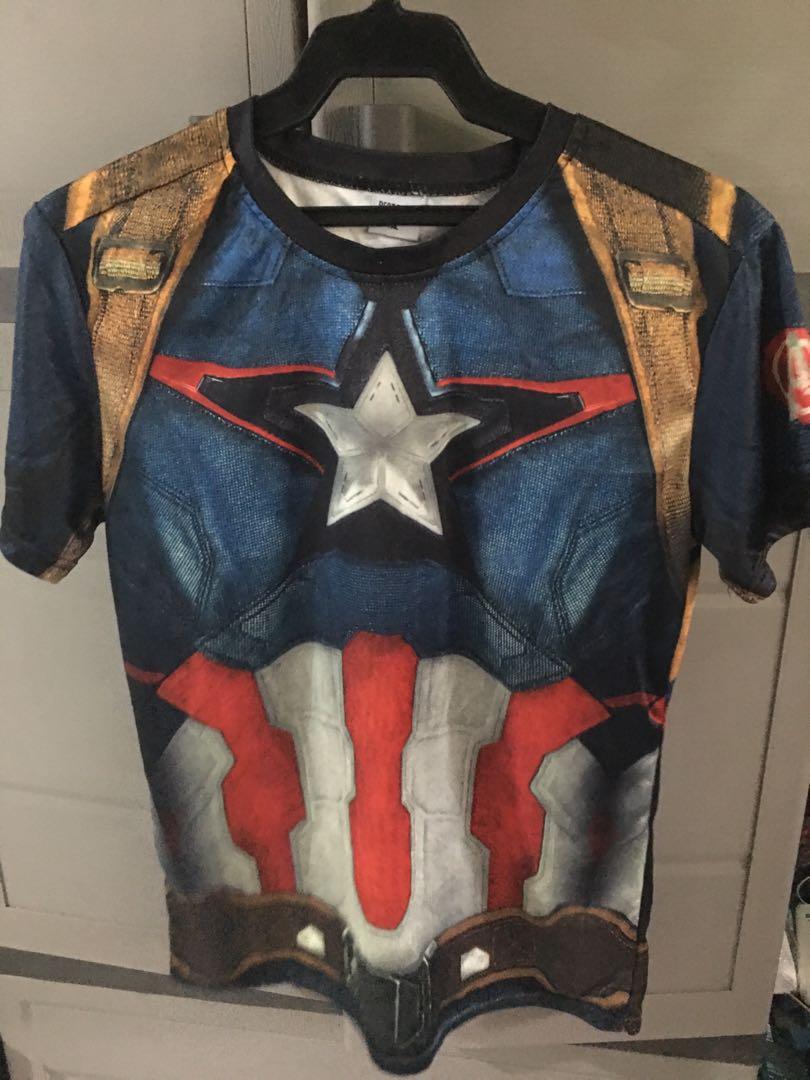 Captain America Dry fit (Small), Men's Fashion, Tops & Sets, Formal ...