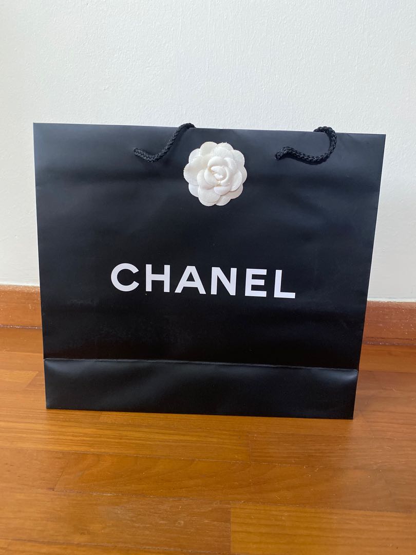 Chanel Paper Bag with extra camillia and ribbon, Luxury, Bags & Wallets ...